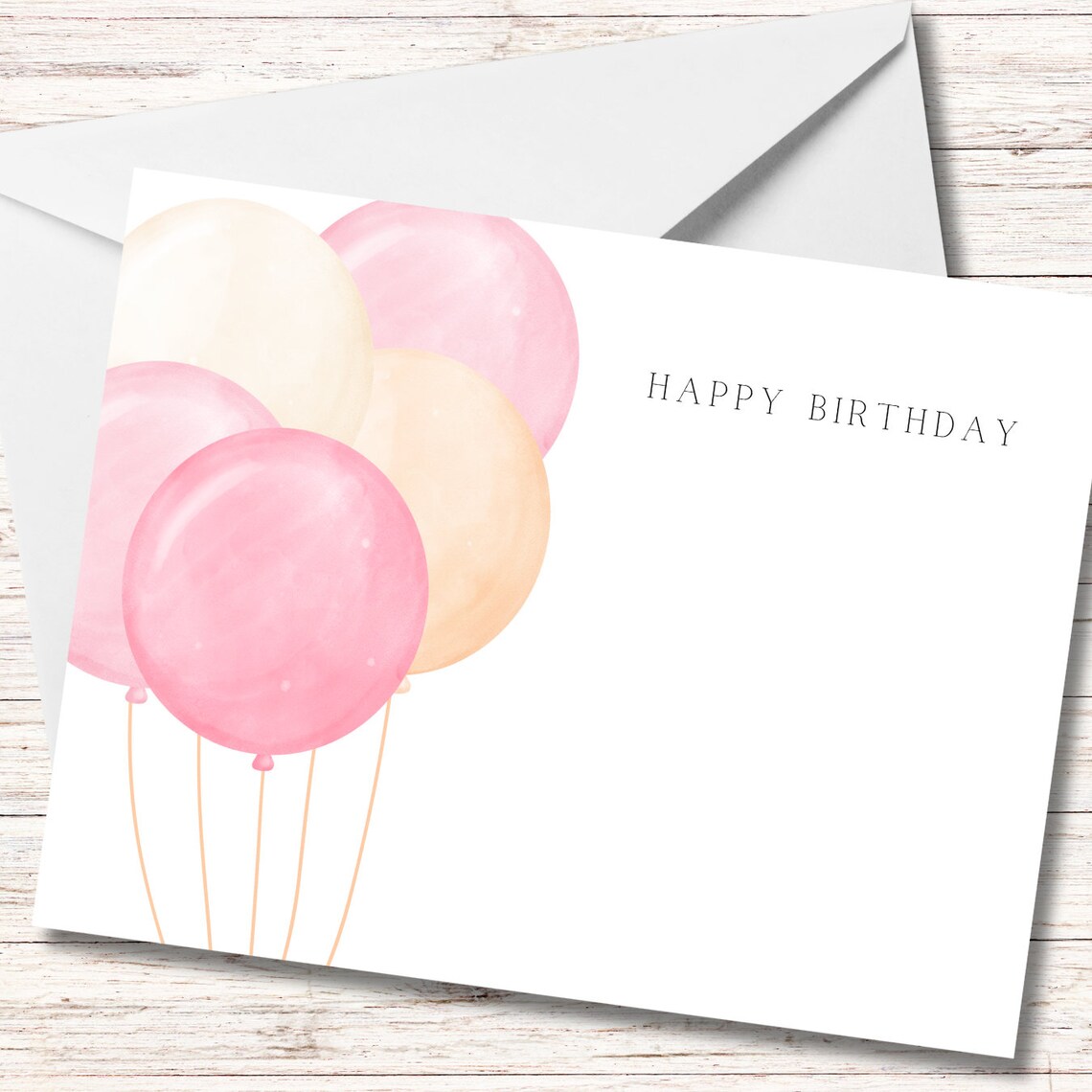 Birthday Card, Minimal Birthday Card, Single Card, Blank Inside With ...