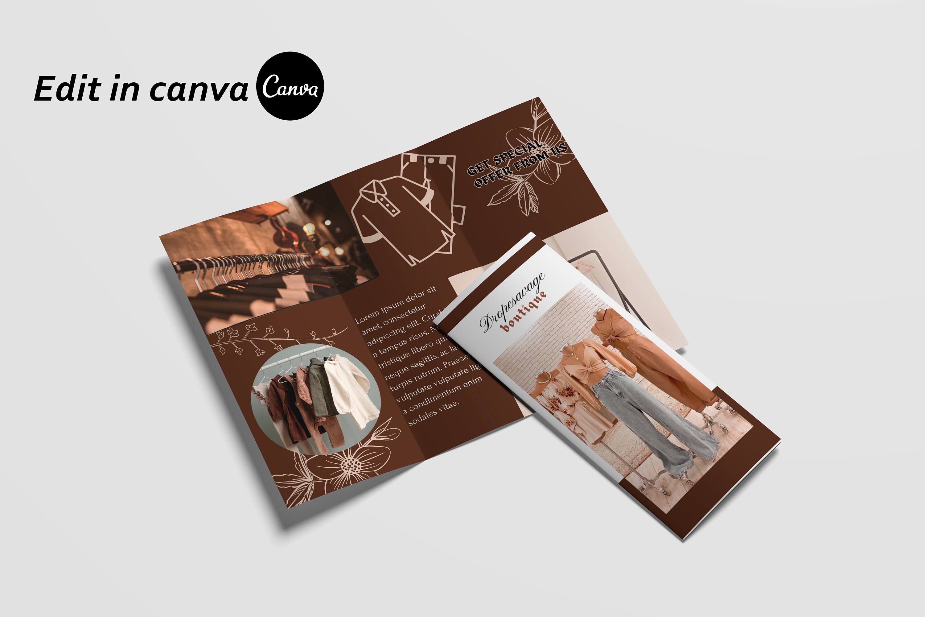 Editable Trifold Brochure Template / Clothes Store Brochure Business ...