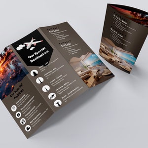 Editable Trifold Brochure Template / Travel Agency Brochure - Etsy