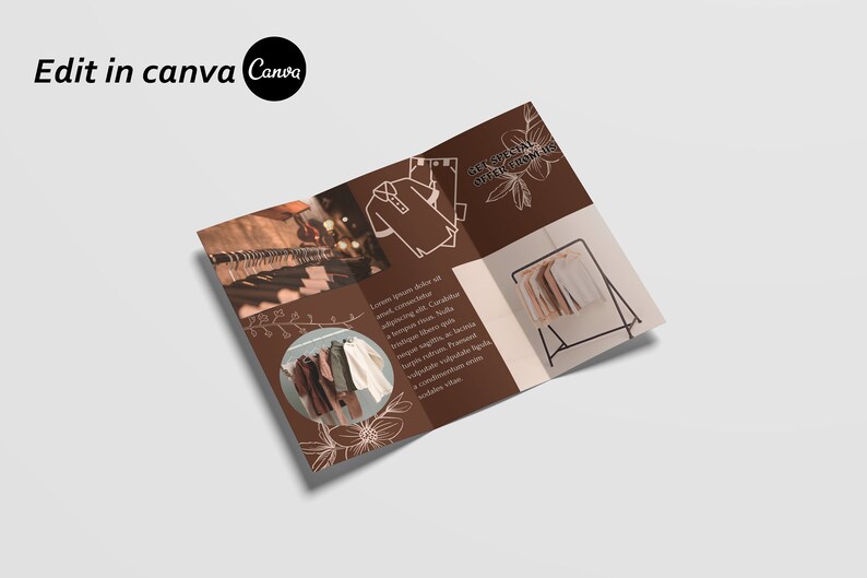 Editable trifold brochure template / clothes store brochure business ...