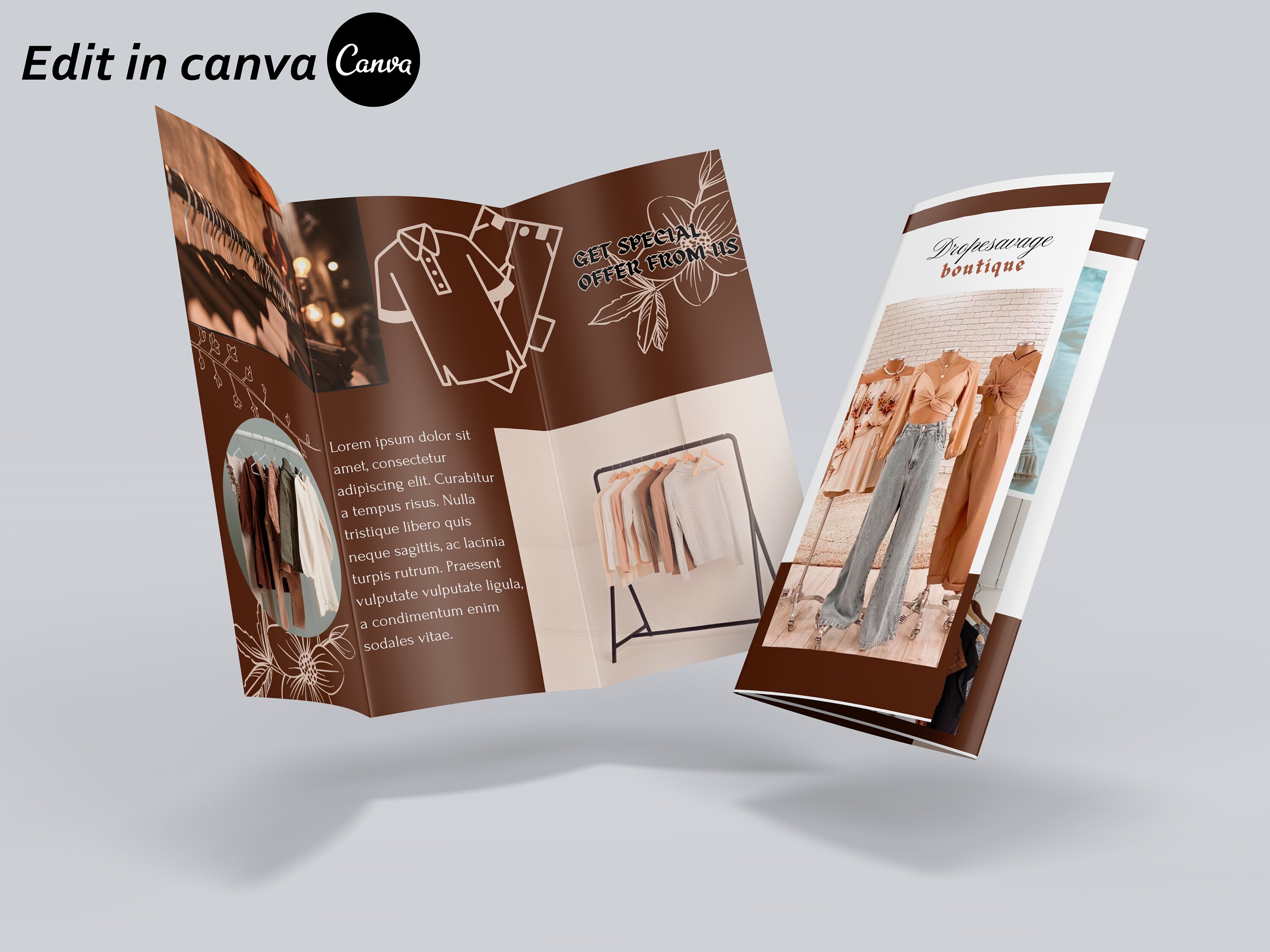 Editable Trifold Brochure Template / Clothes Store Brochure Business ...
