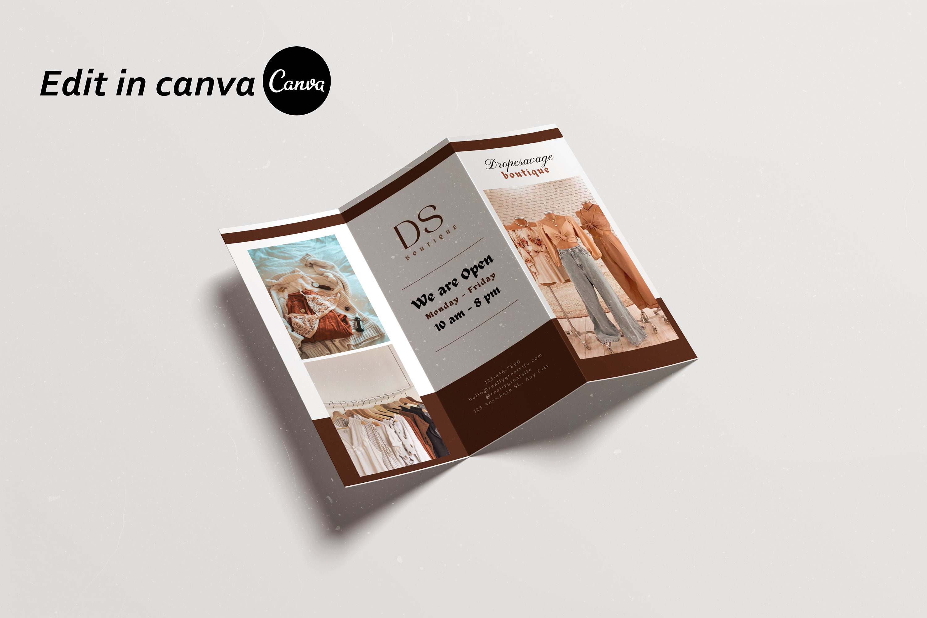 Editable Trifold Brochure Template / Clothes Store Brochure Business ...