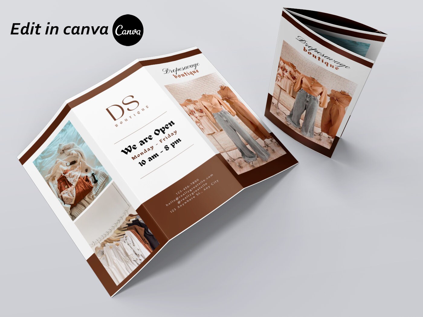 Editable Trifold Brochure Template / Clothes Store Brochure Business ...