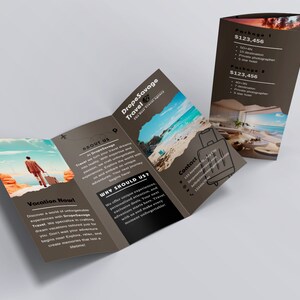 Editable Trifold Brochure Template / Travel Agency Brochure - Etsy