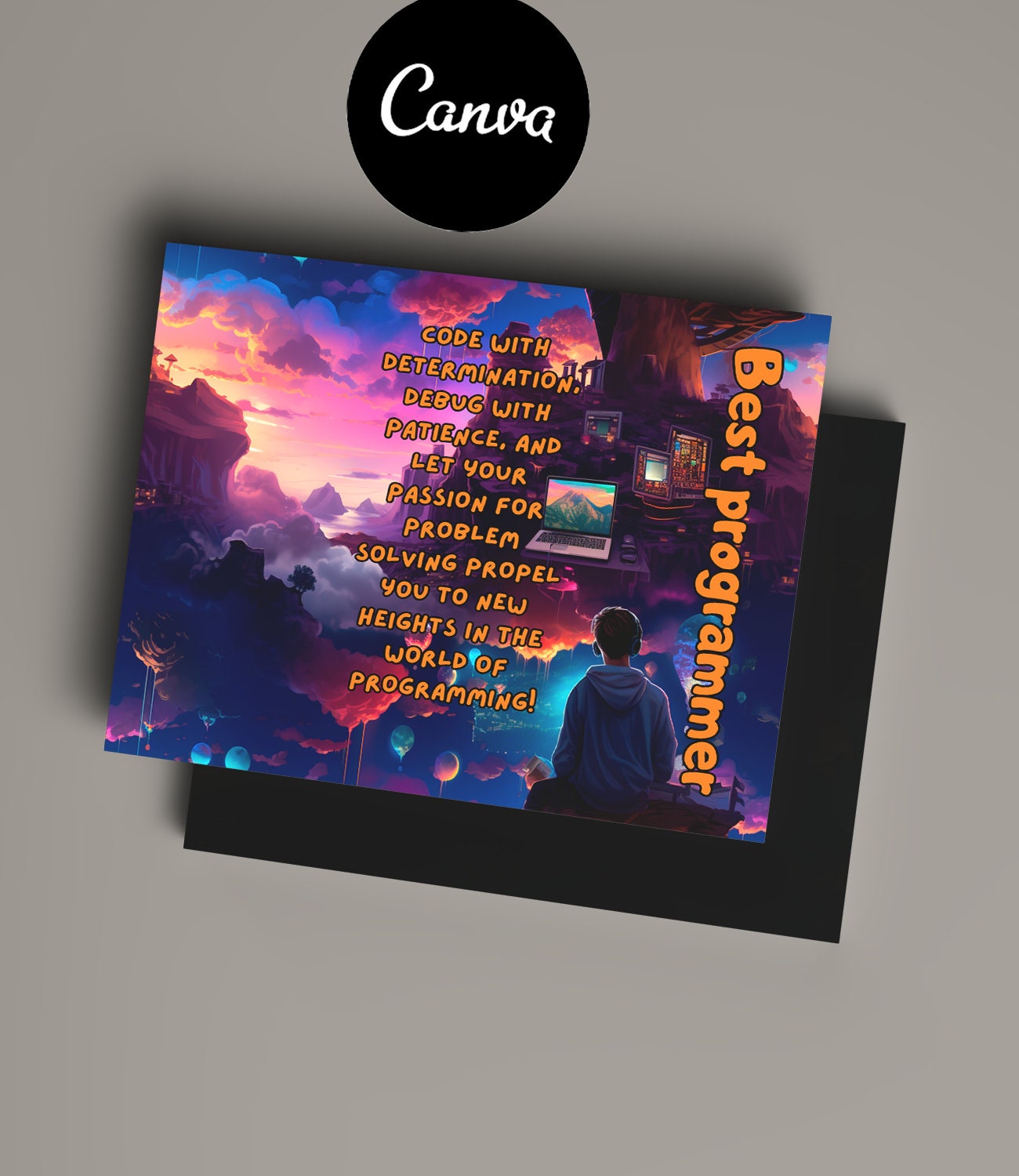 Editable Programmer Gift in Canva Tumbler Wrap, 20 Oz Tumbler Wrap ...