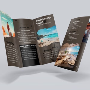 Editable Trifold Brochure Template / Travel Agency Brochure - Etsy