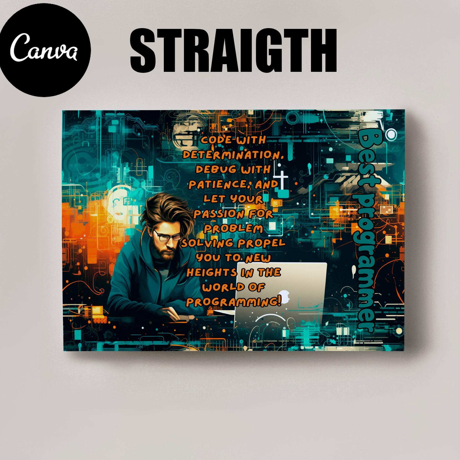 Editable Programmer Gift in Canva Tumbler Wrap, 20 Oz Tumbler Wrap ...