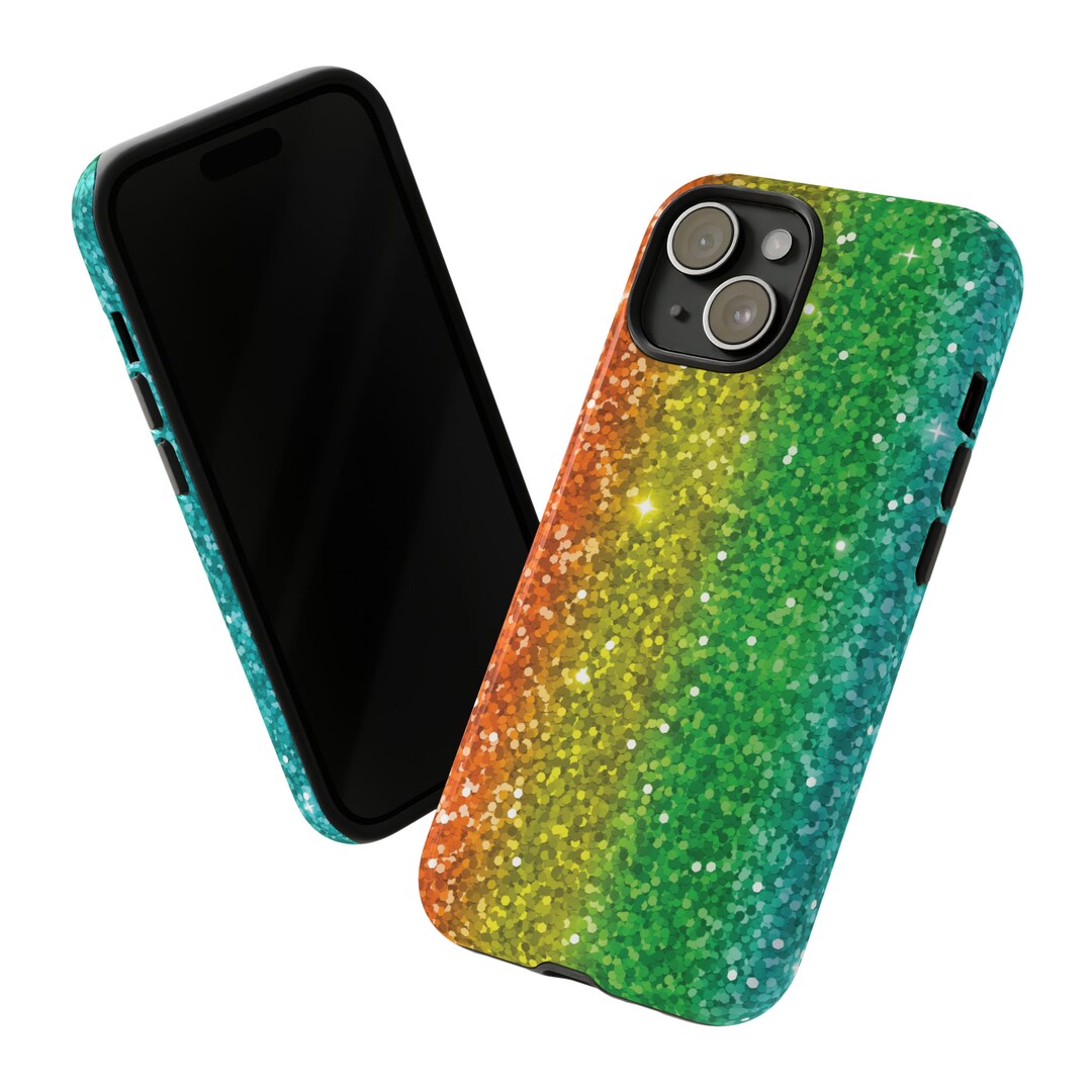 Rainbow Glitter Case, Glittery Phone Case, Bling Case, Glitter Looking ...