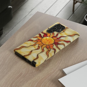 Sun Phone Case, Celestial Stained Glass Phone Case, Stars Phone Case ...