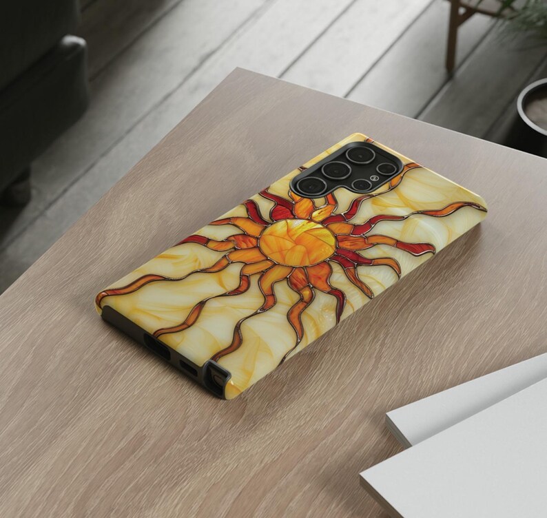 Sun Phone Case, Celestial Stained Glass Phone Case, Stars Phone Case ...