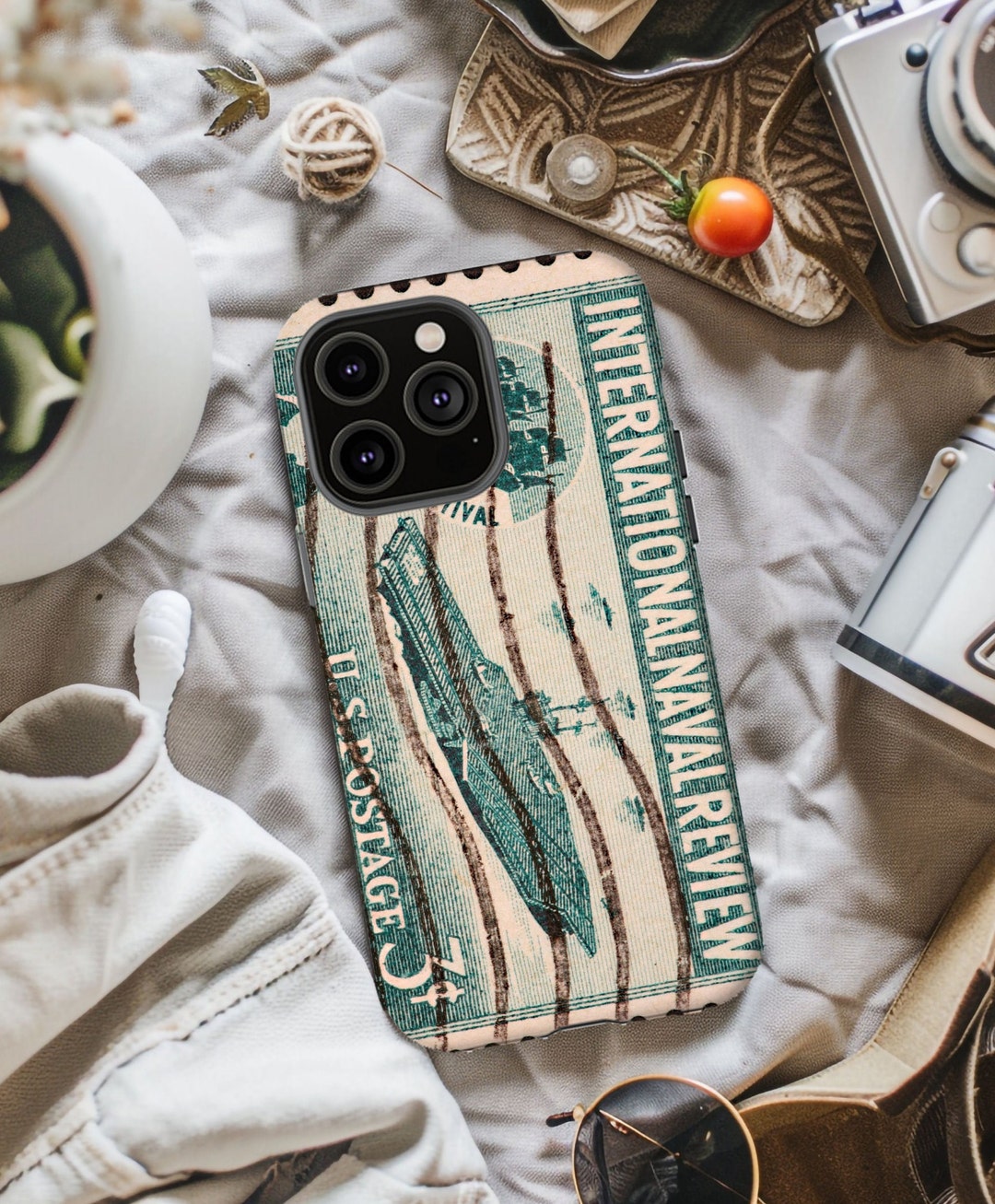 US Navy Phone Case, 1957 Naval Stamp Phone Case, Retro Stamp Case, Navy ...