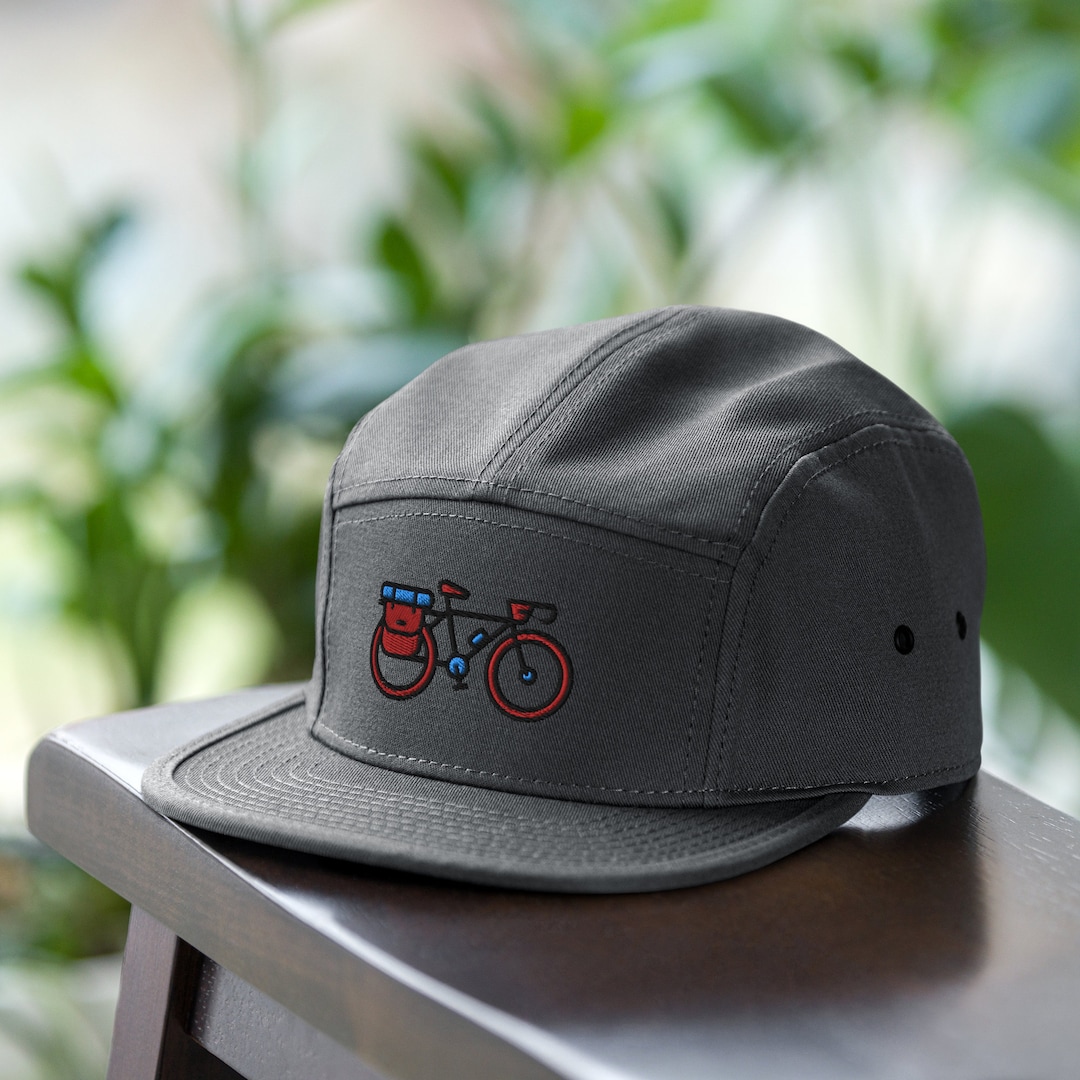 Embroidered 5 Panel Hat, Bike Lover Hat, Bike Packing Hat, Gift for ...