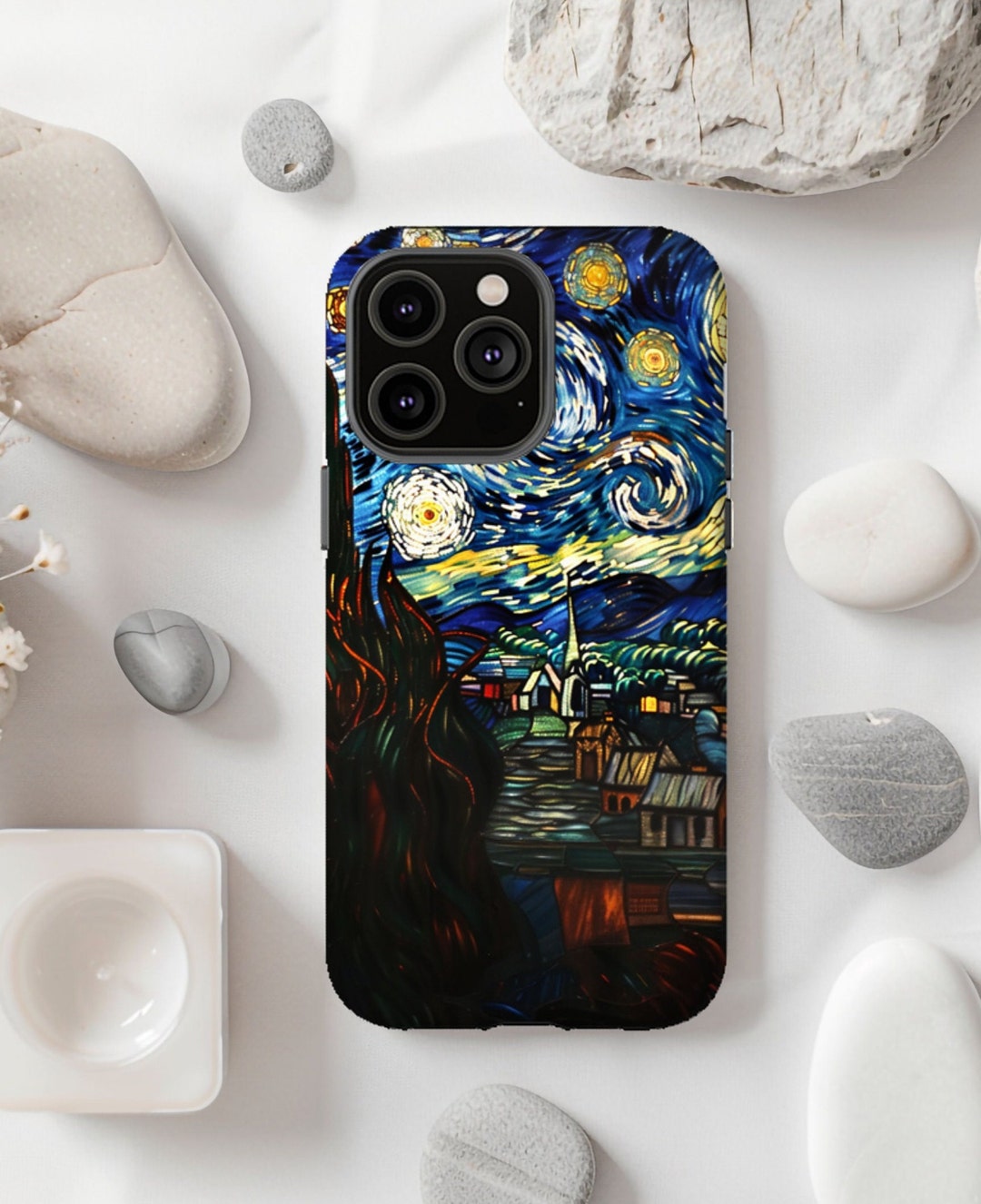 Starry Night Phone Case, Stained Glass Looking Phone Case, Van Gogh ...