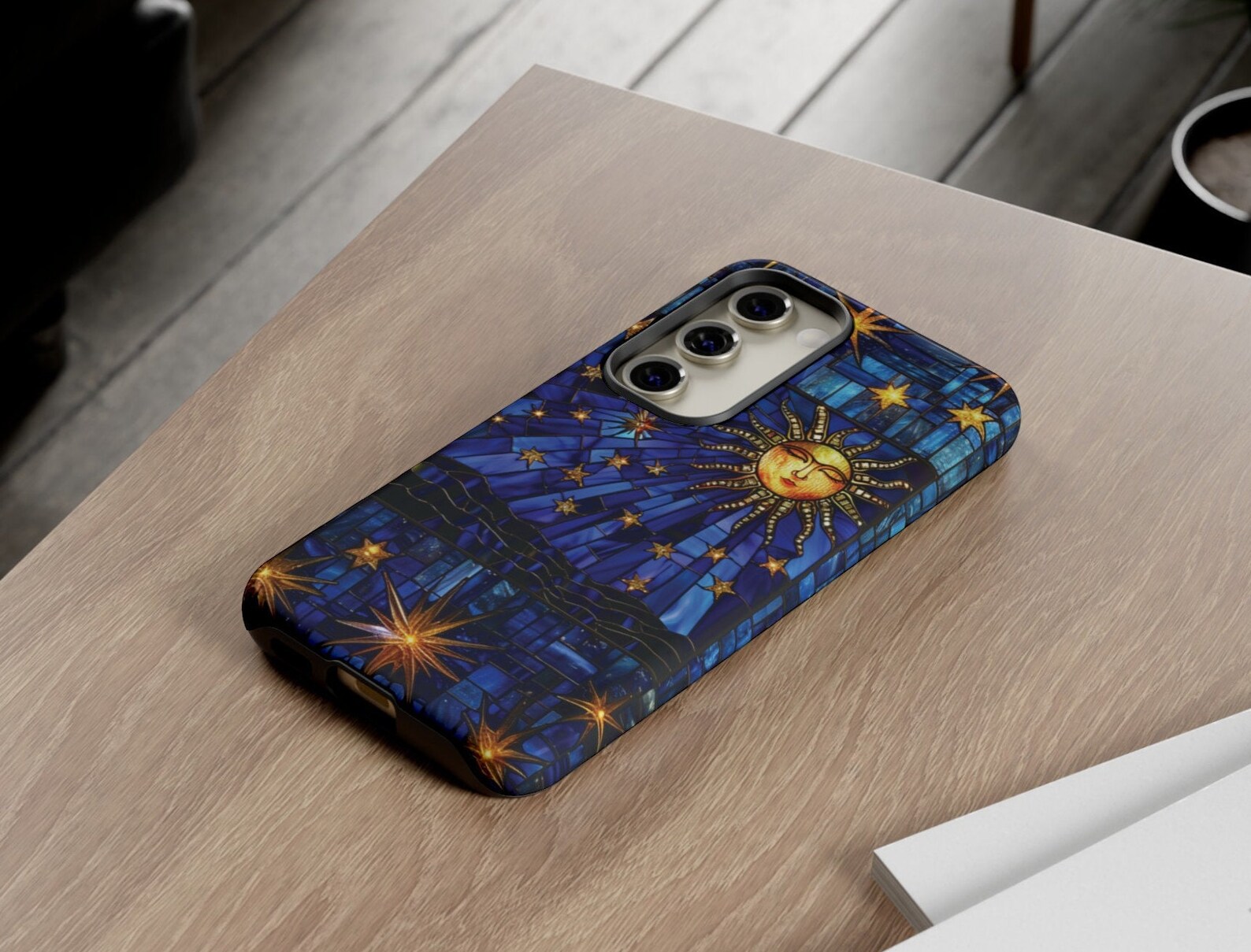 Sun Phone Case, Celestial Stained Glass Phone Case, Stars Phone Case ...