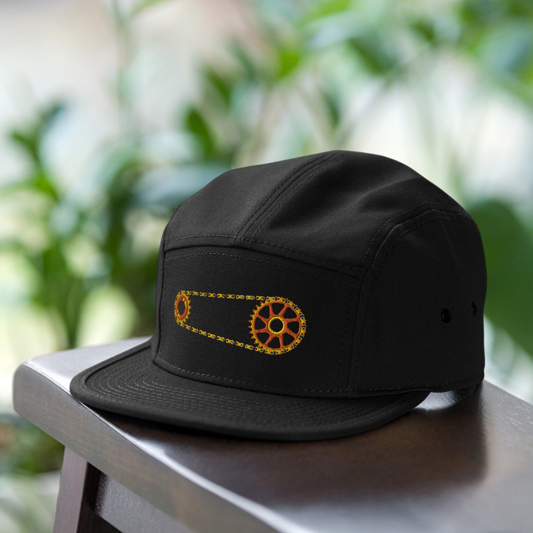 5 Panel Hat, Embroidered Hat, Bike Cog Hat, Bike Chain Hat, Single ...
