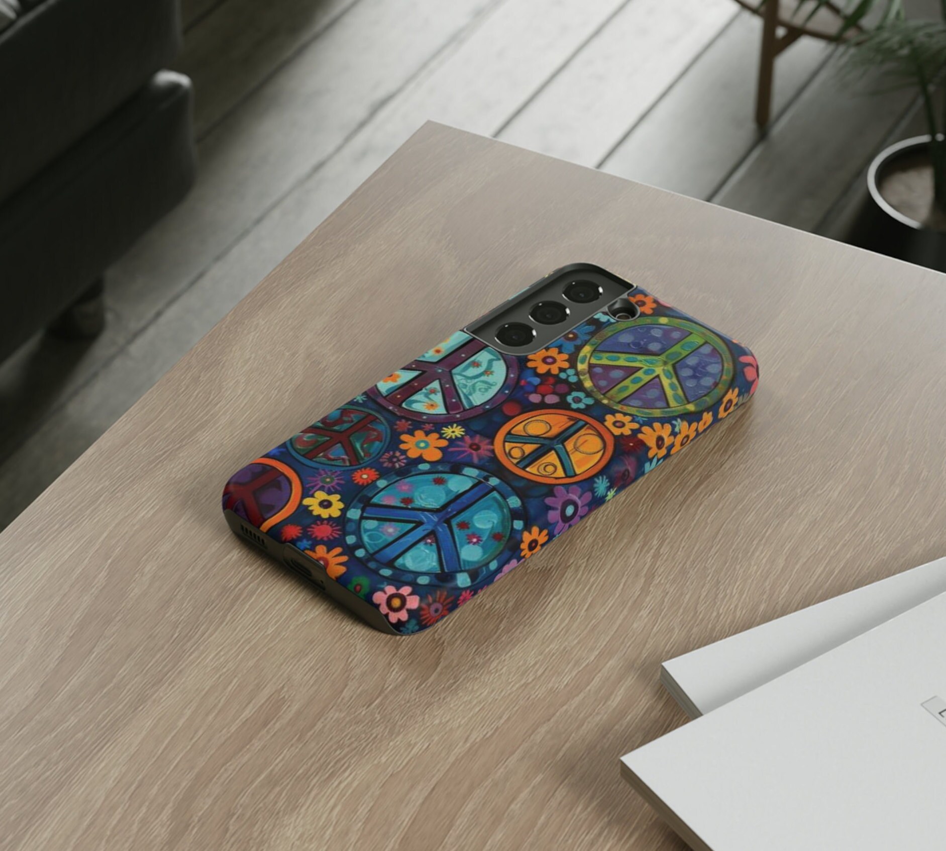 Retro Groovy Phone Case, Retro Peace Sign Phone Case, Peace Sign Phone ...