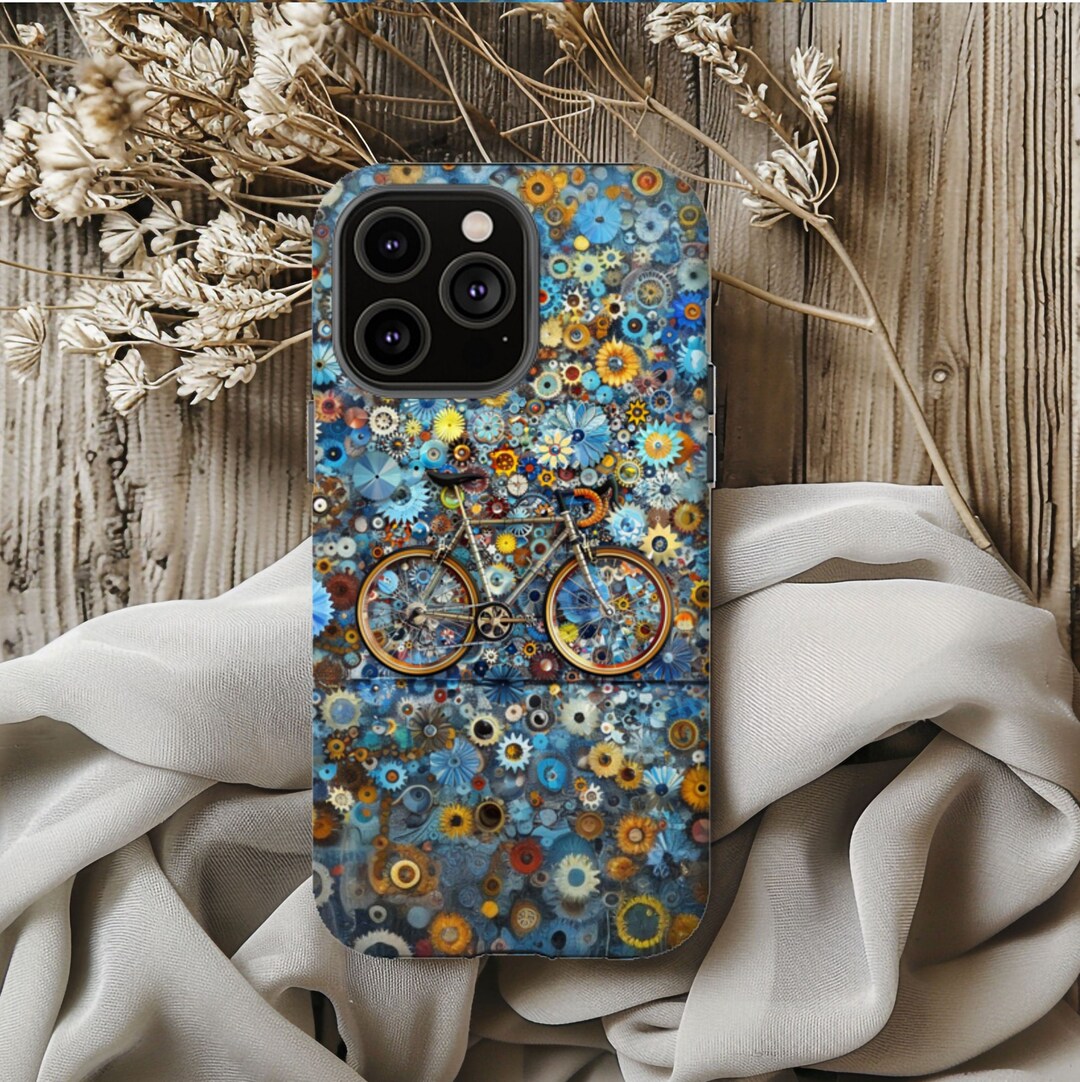 Road Bike Phone Case, Cogs and Flowers Phone Case, Iphone, Samsung ...