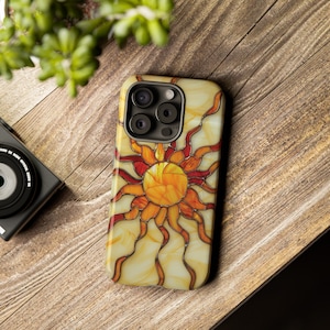 Sun Phone Case, Celestial Stained Glass Phone Case, Stars Phone Case ...