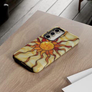Sun Phone Case, Celestial Stained Glass Phone Case, Stars Phone Case ...