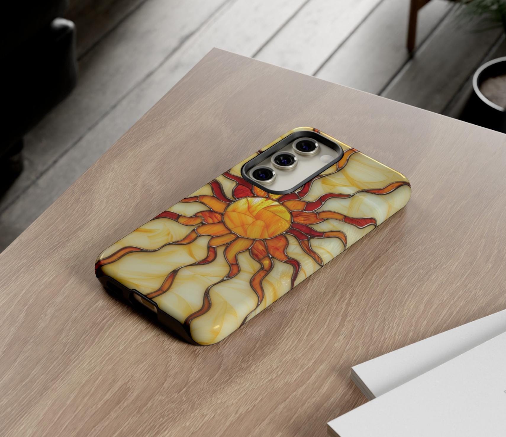 Sun Phone Case, Celestial Stained Glass Phone Case, Stars Phone Case ...