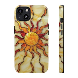 Sun Phone Case, Celestial Stained Glass Phone Case, Stars Phone Case ...