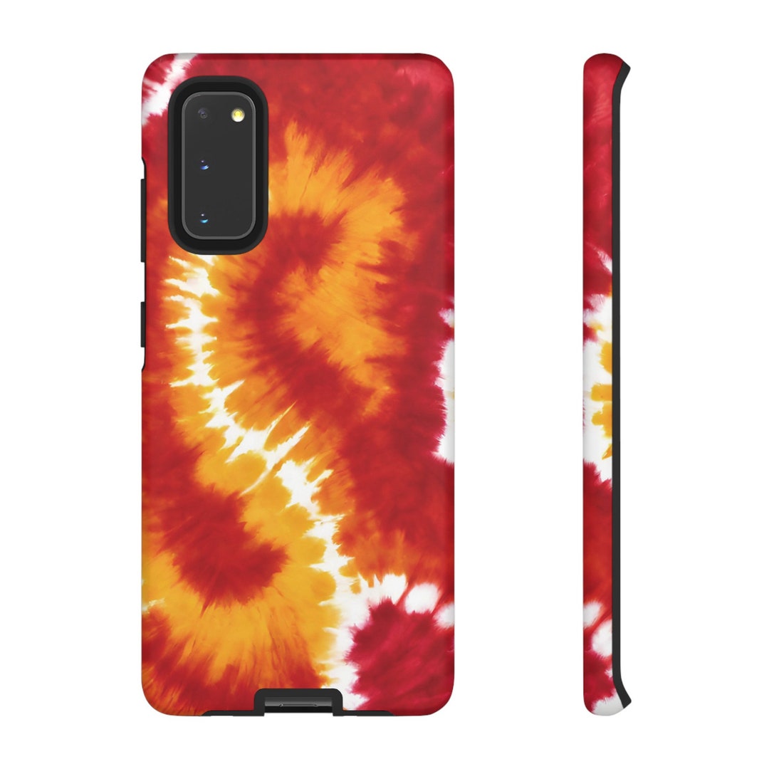 Tie Dye Phone Case, Red Tie Dye Case, Red and Gold Phone Case, Iphone ...