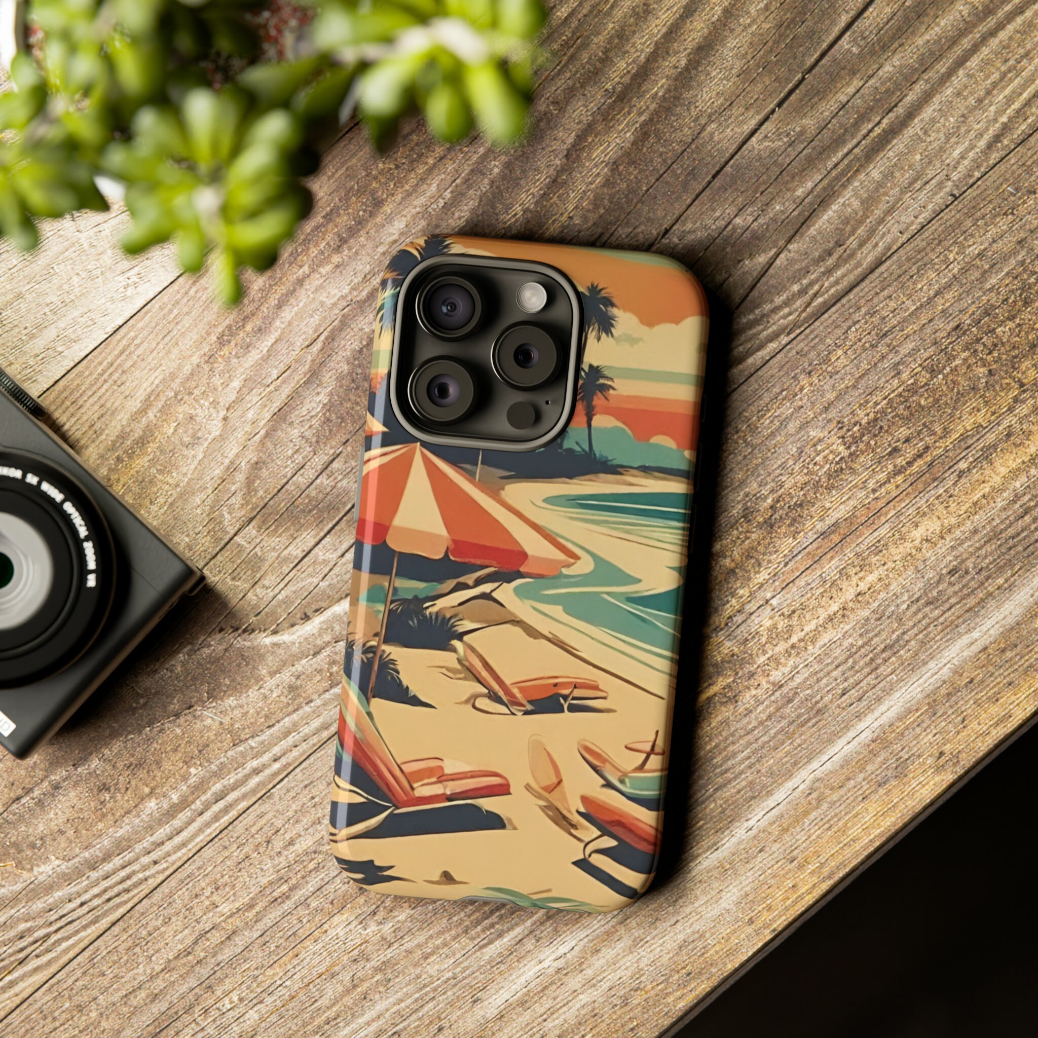 Retro Beach Themed Phone Case, Retro Beach Phone Case, Vintage Beach ...