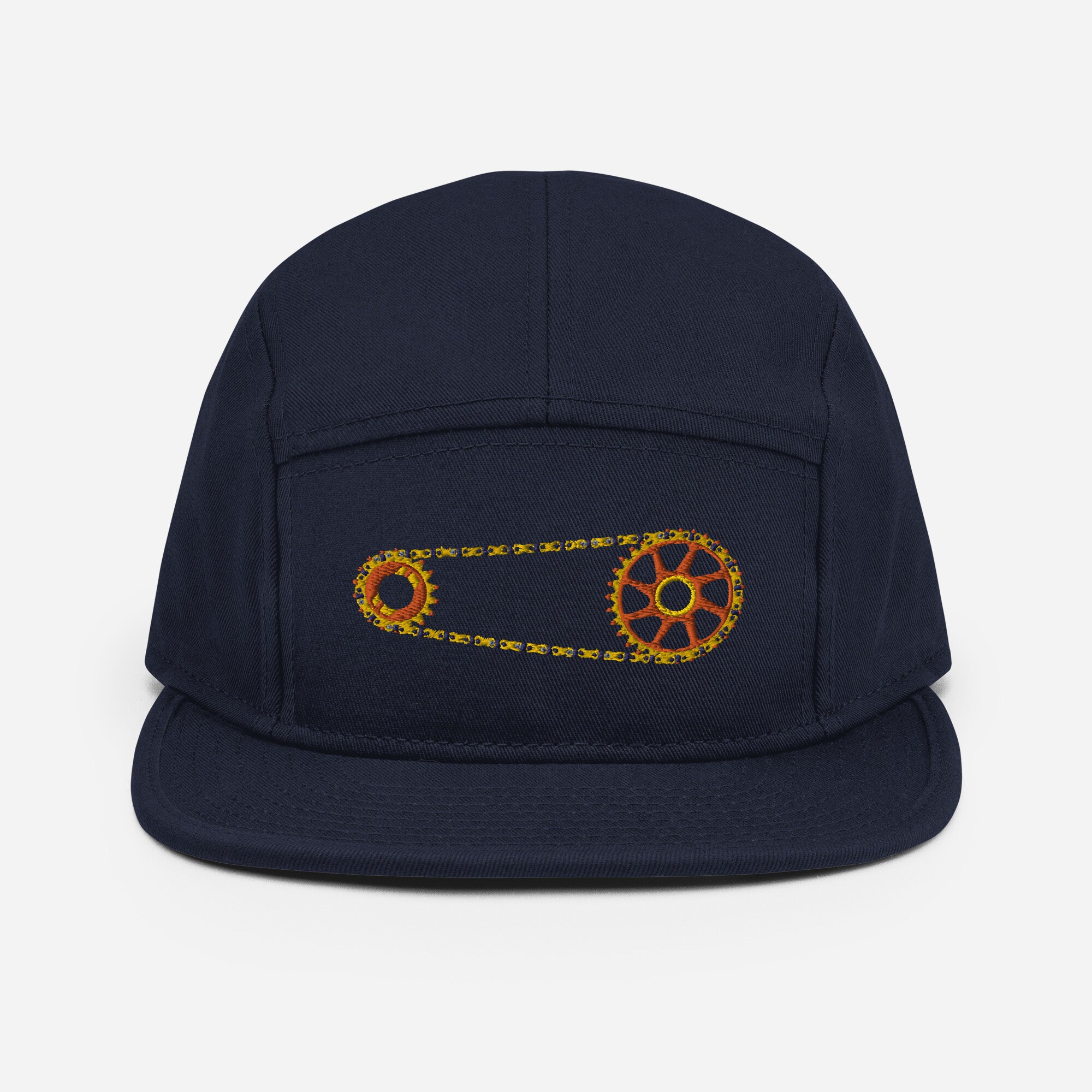 5 Panel Hat, Embroidered Hat, Bike Cog Hat, Bike Chain Hat, Single ...