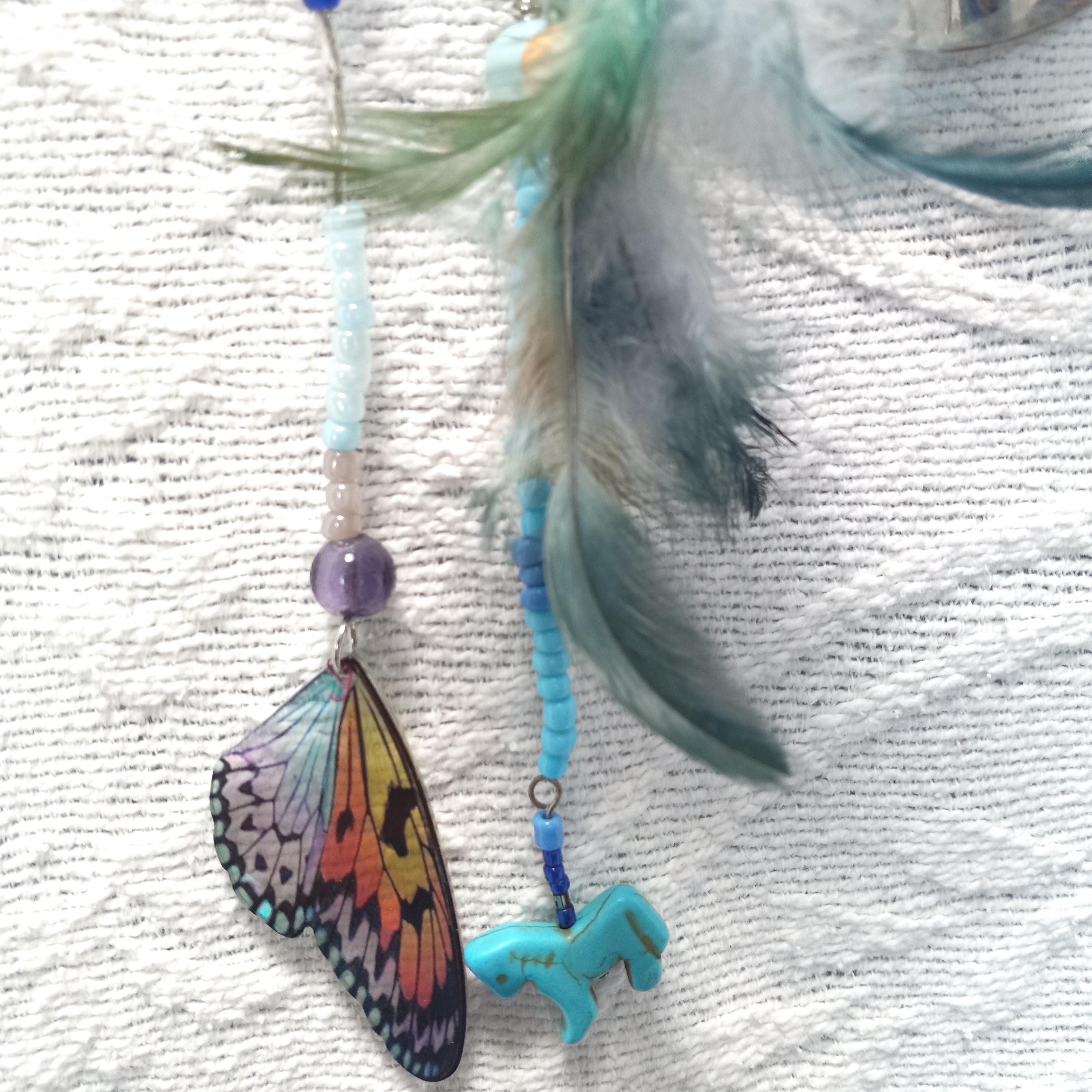 Dream Catcher Wind Chime With Feathers Beads. Native American Indian ...