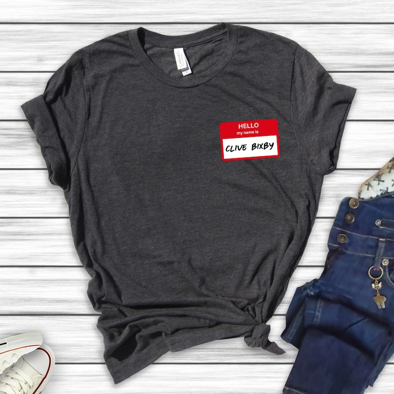 Camiseta con etiqueta de nombre de Clive Bixby, camiseta familiar ...