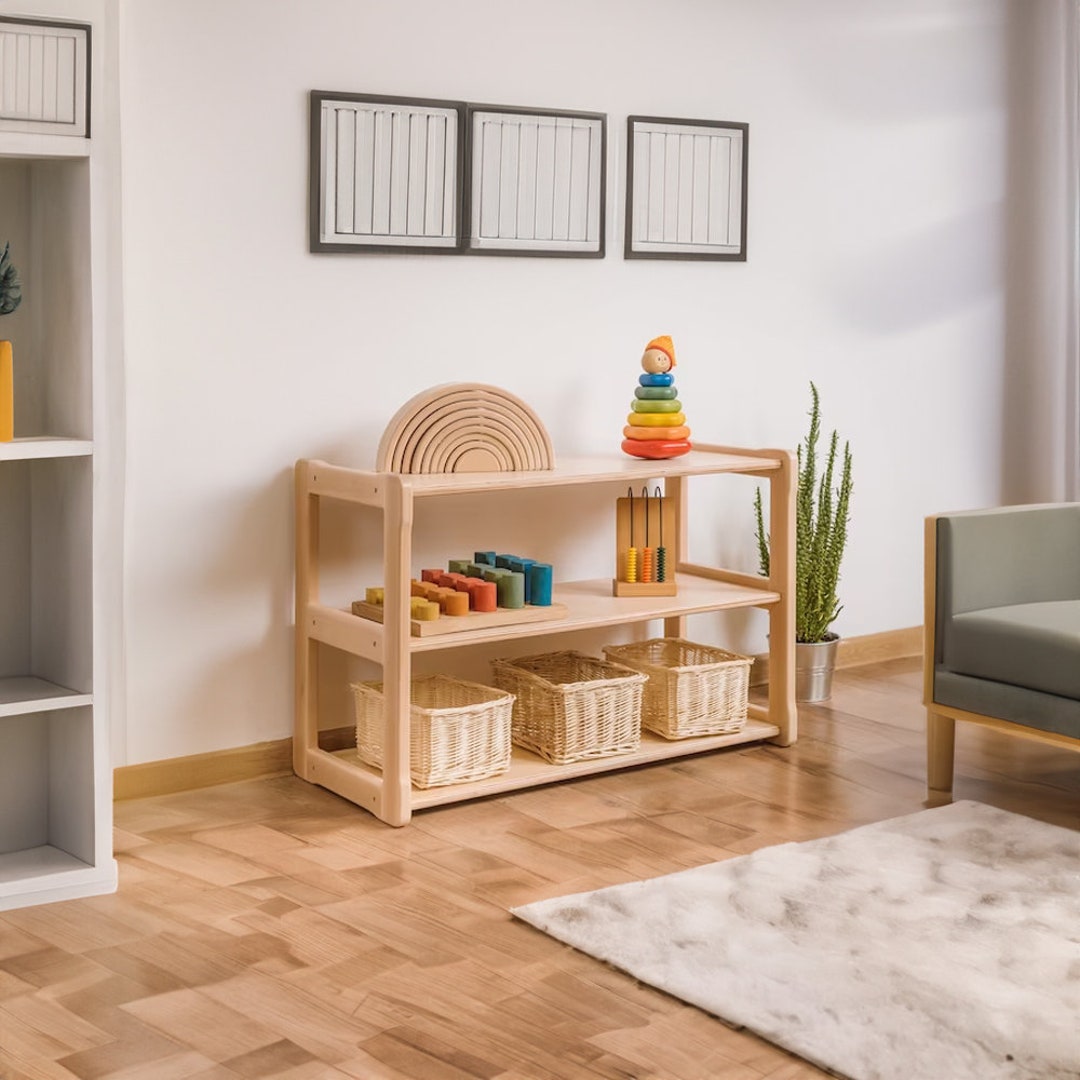 Kid Room Essential Bookshelf Mini Toy Shelf Nursery Beech - Etsy