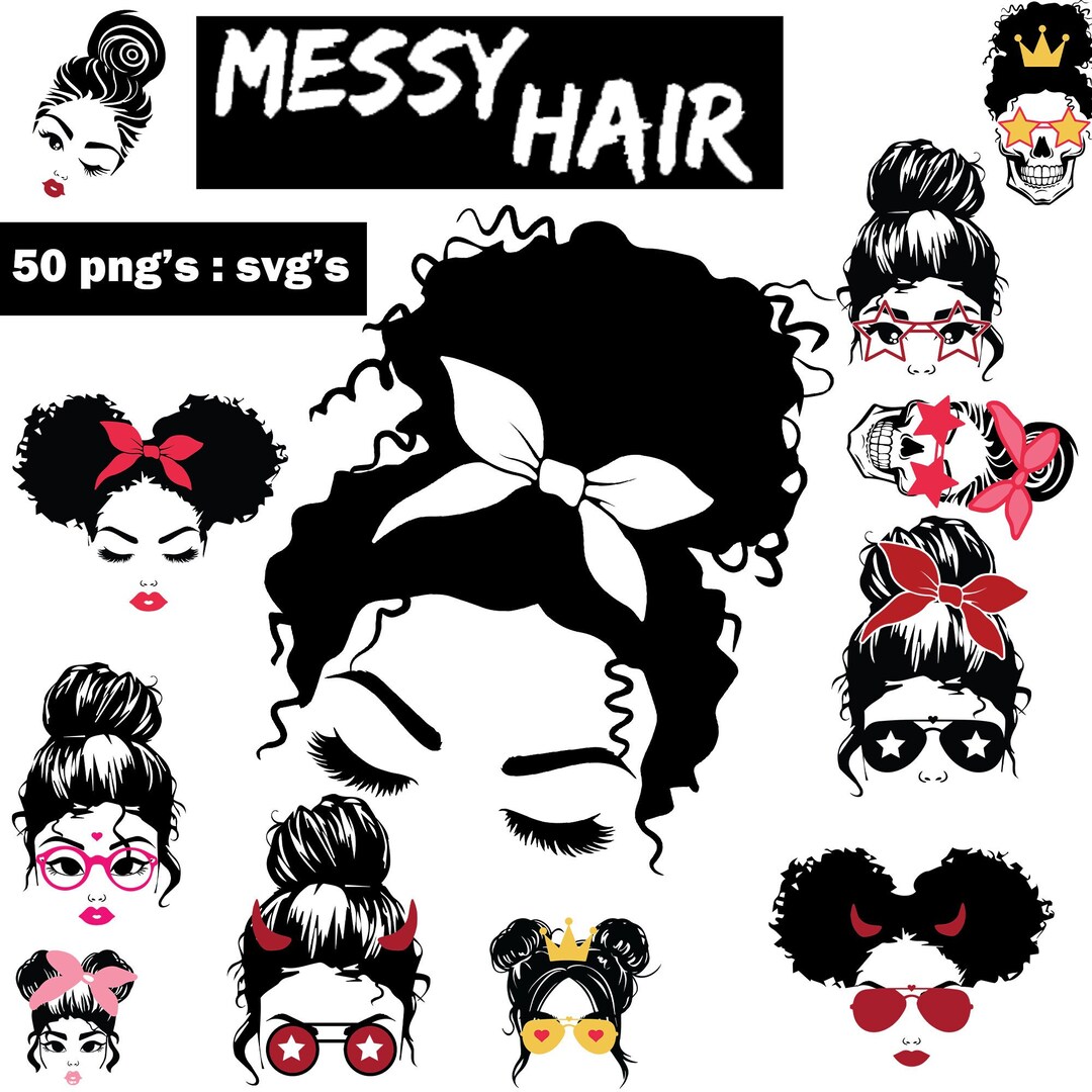 Messy Hair Bun Stickers for Digital Planner, Daily to Do's, Goodnotes 5 ...