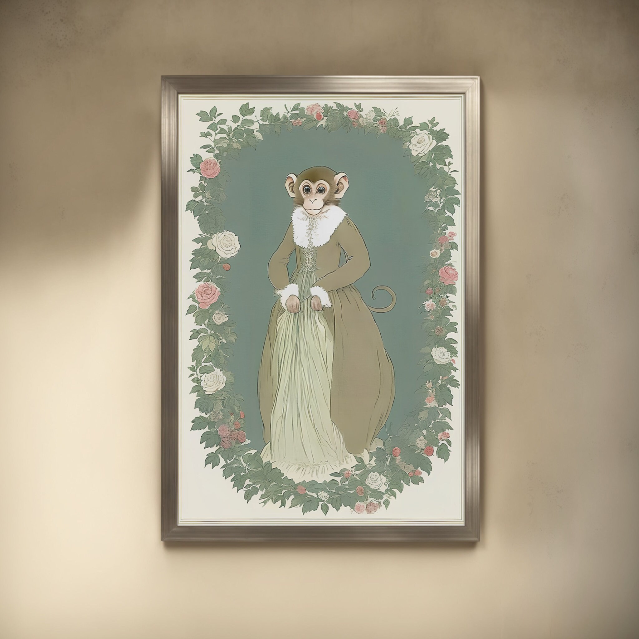 Vintage Victorian Illustration "lady Monkey (3)" Sophisticated Animal ...
