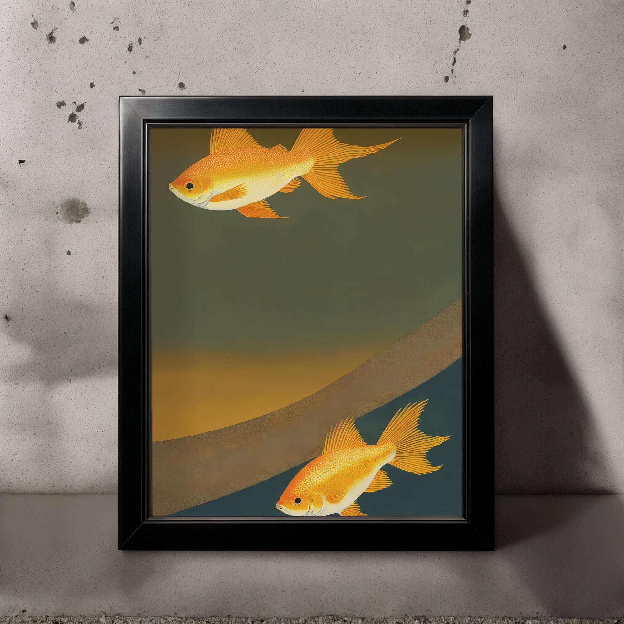 Golden Duo: "japanese Goldfish (1)" Traditional Art Print - Etsy