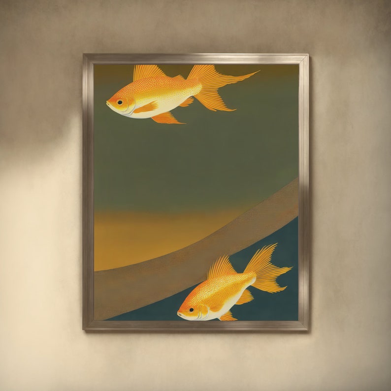 Golden Duo: "japanese Goldfish (1)" Traditional Art Print - Etsy