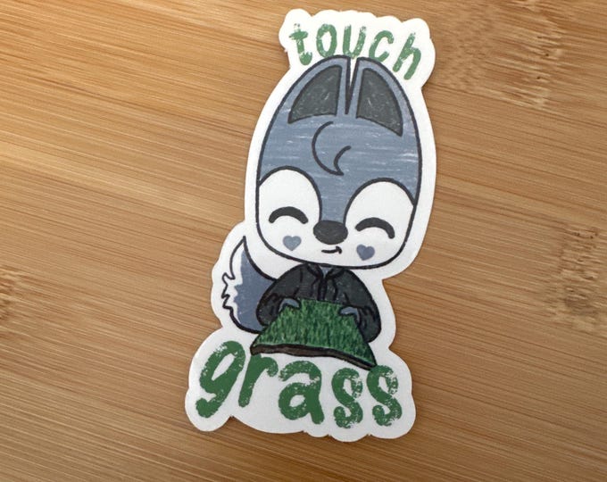 Sticker - Wolf Chan Touch Grass (stray Kids Kpop) - Etsy