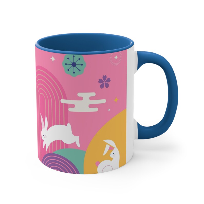 Chinese Mid-autumn Festival Mug rabbits Under Full Moon Design, Pink - Etsy