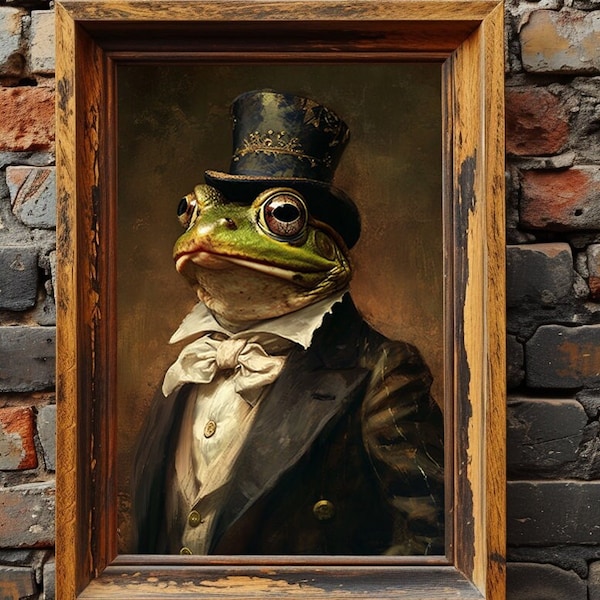 Mr Toad Victorian Portrait Vintage Style Animal Wall Art Wood Wooden ...