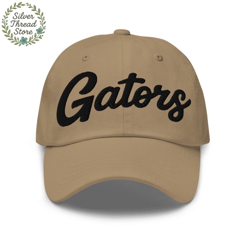 Custom Gators 3D Puff Cursive Embroidered Relaxed Fit Hat, Gators Team ...