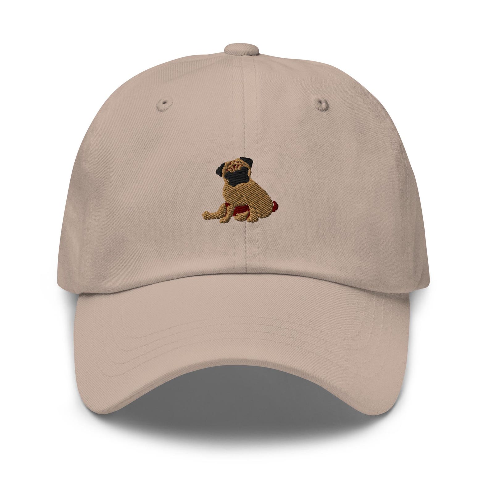 Pug Embroidered Adjustable Relaxed Fit Hat, Handmade Baseball Cap, Cute ...