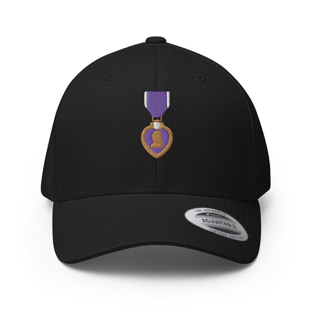 Purple Heart Embroidered Flexfit Structured Twill Cap, Veteran Hat ...