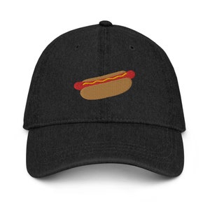Hot Dog Embroidered Adjustable Baseball Cap Denim Hat, Hot Dog Eating ...