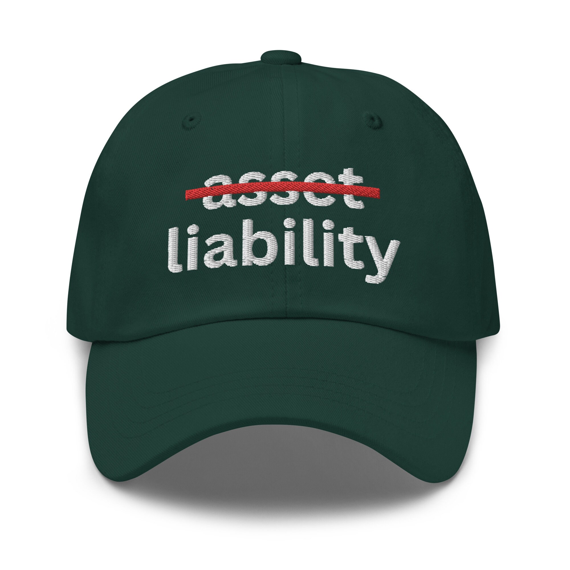 Asset Liability Hat, Embroidered Adjustable Relaxed Fit Hat, Funny ...