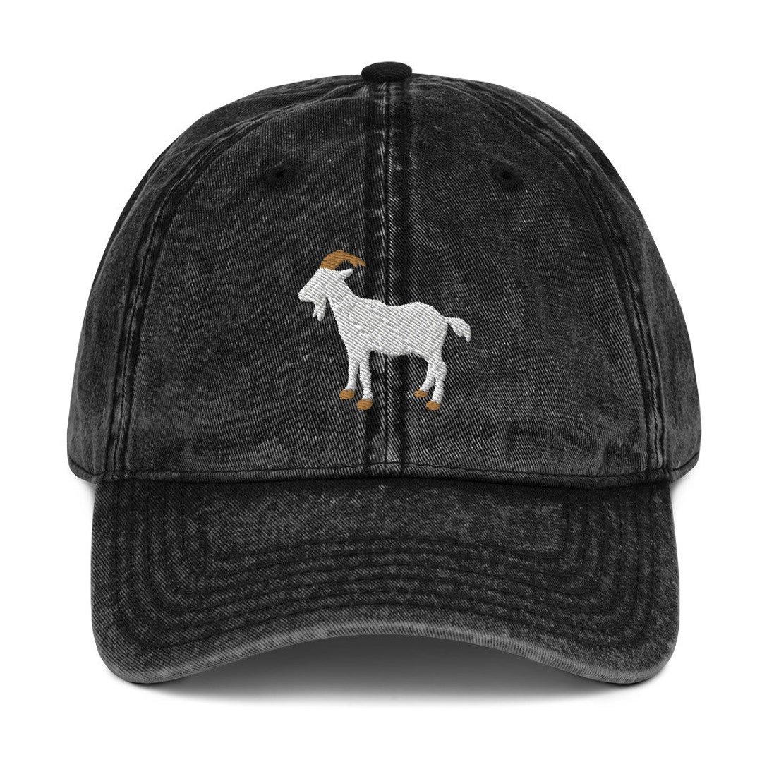Goat Embroidered Adjustable Vintage Cotton Twill Cap, Goat Greatest of ...