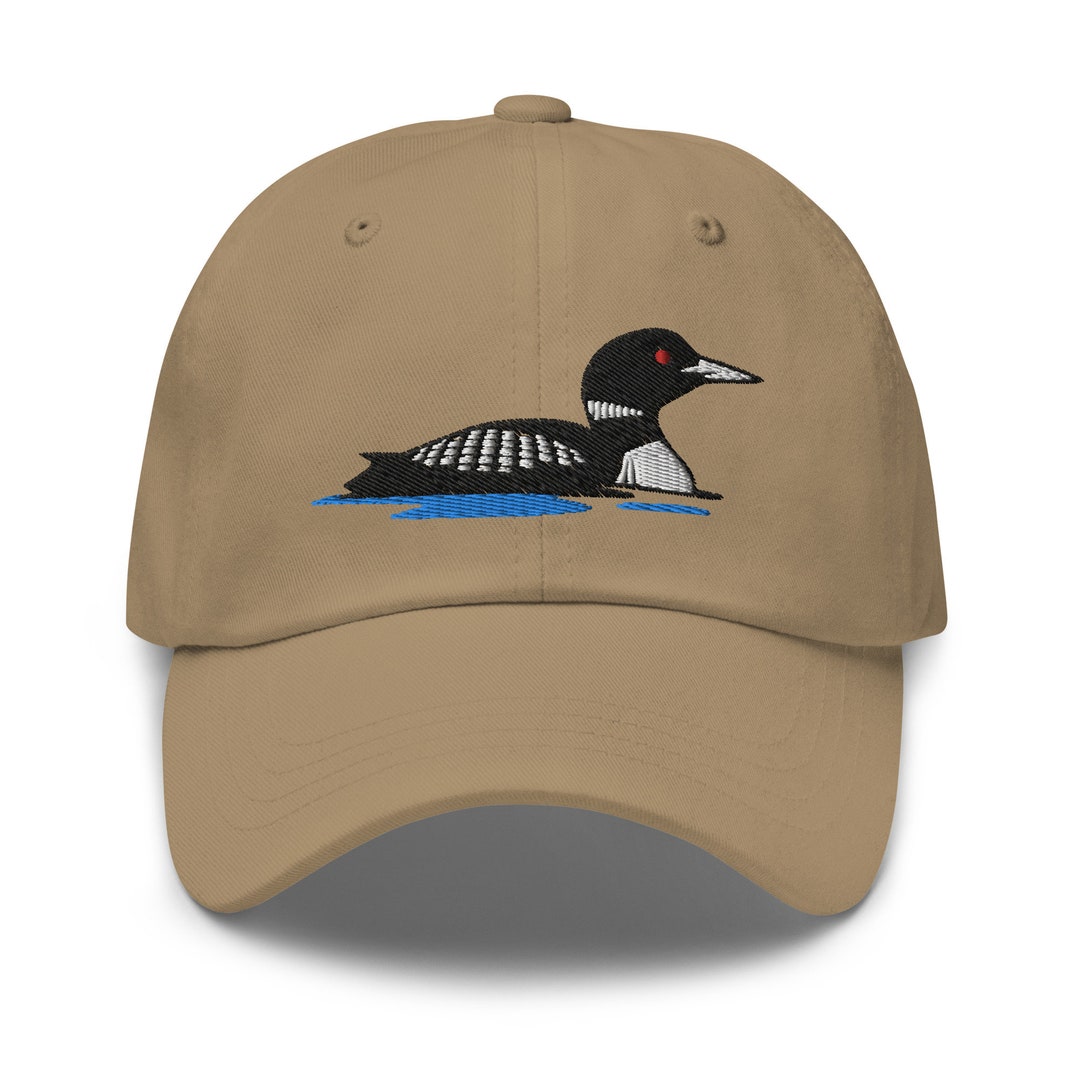 Loon Bird Embroidered Relaxed Fit Adjustable Hat, Wildlife Lake Caps ...