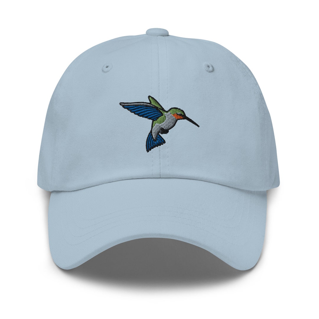 Hummingbird Hat, Embroidered Adjustable Hat, Hummingbird Hat, Bird ...