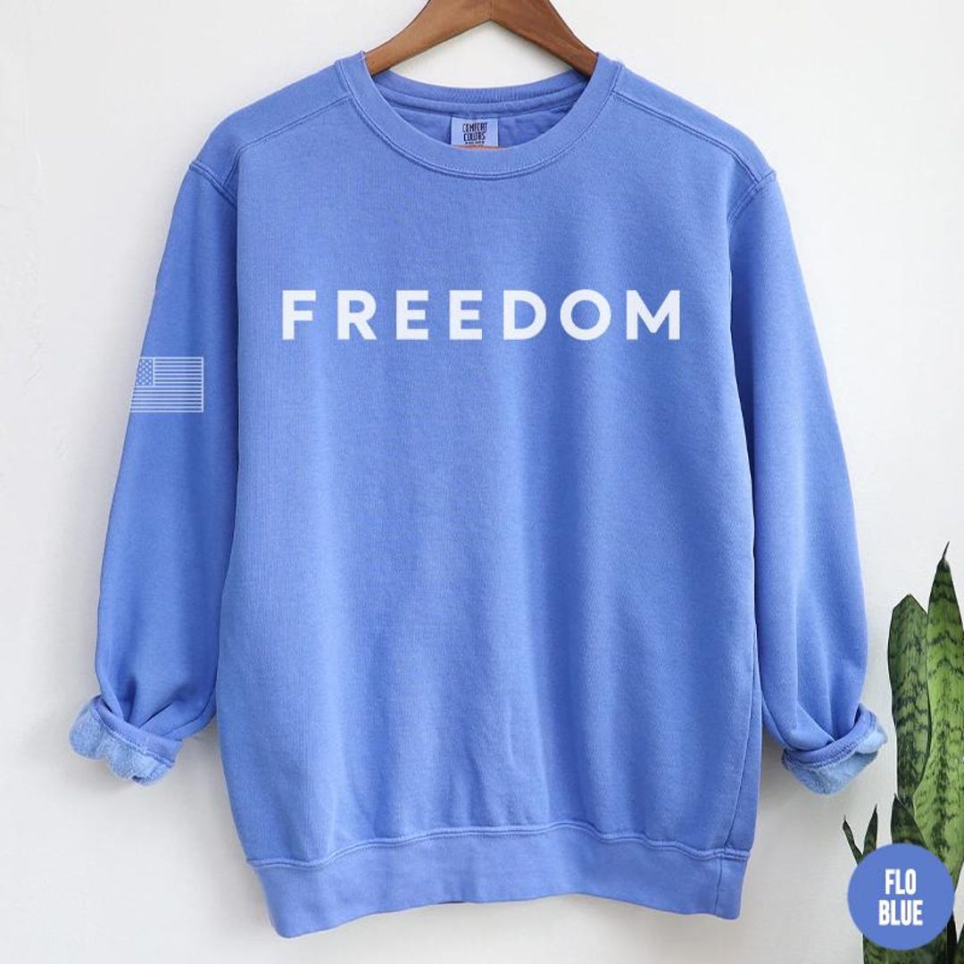 Freedom USA Comfort Colors® Sweatshirt, Charlie Kirk Freedom Shirt, USA ...