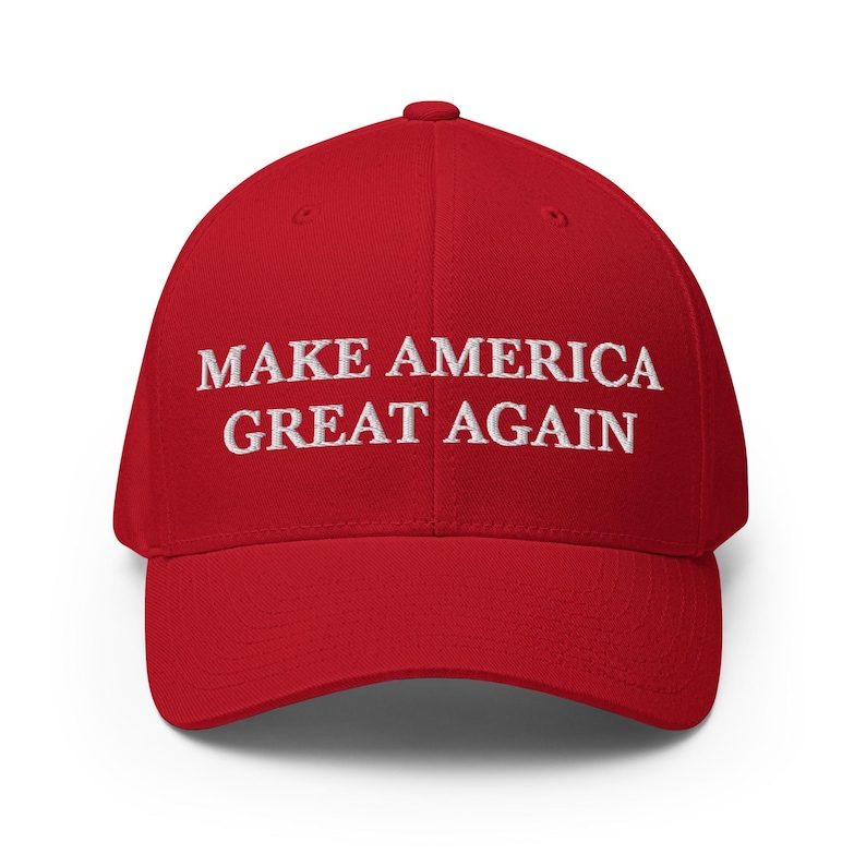 Make America Great Again Embroidered Flexfit Structured Hat, Donald ...