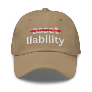 Asset Liability Hat, Embroidered Adjustable Relaxed Fit Hat, Funny ...