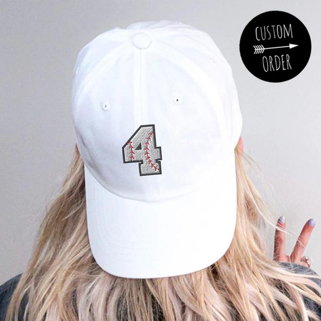 Custom Baseball Jersey Number Embroidered Hat, Personalized Baseball ...